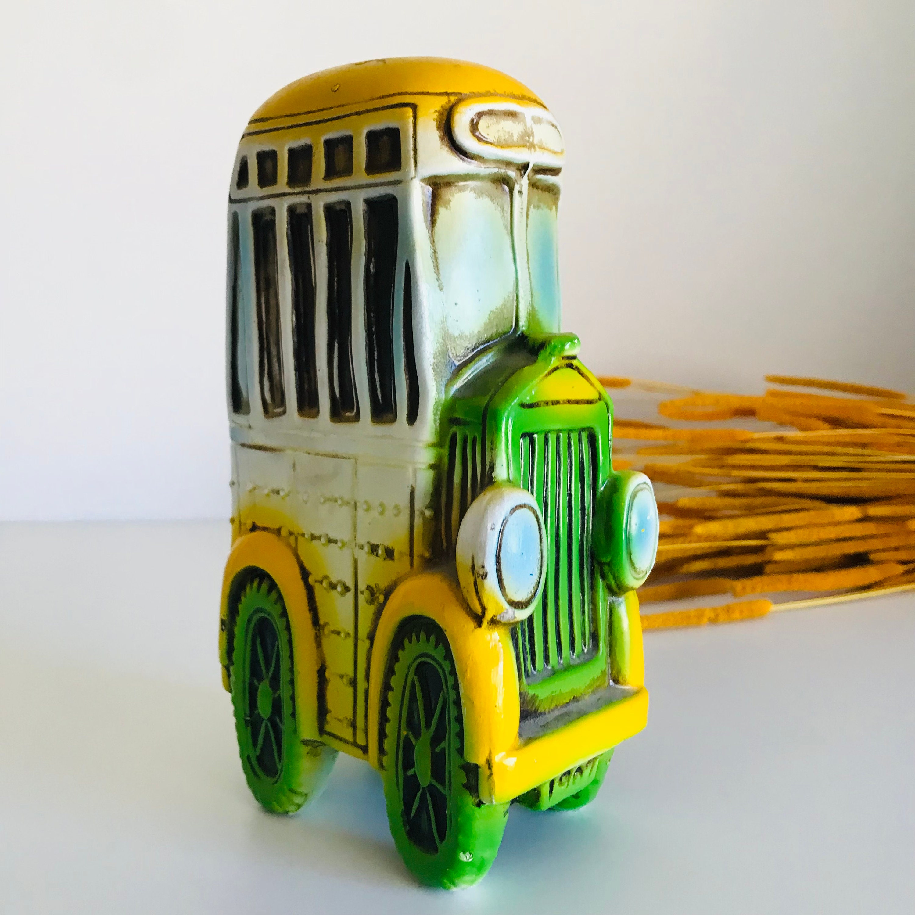 Vintage Japan Coin Bank, Vintage Ceramic School Bus Bank, Chalkware ...