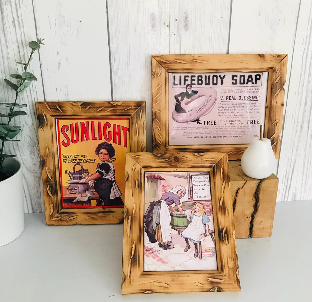 Rare Vintage Soap Advertising Frames, Set of 3 Antique Advertising ...