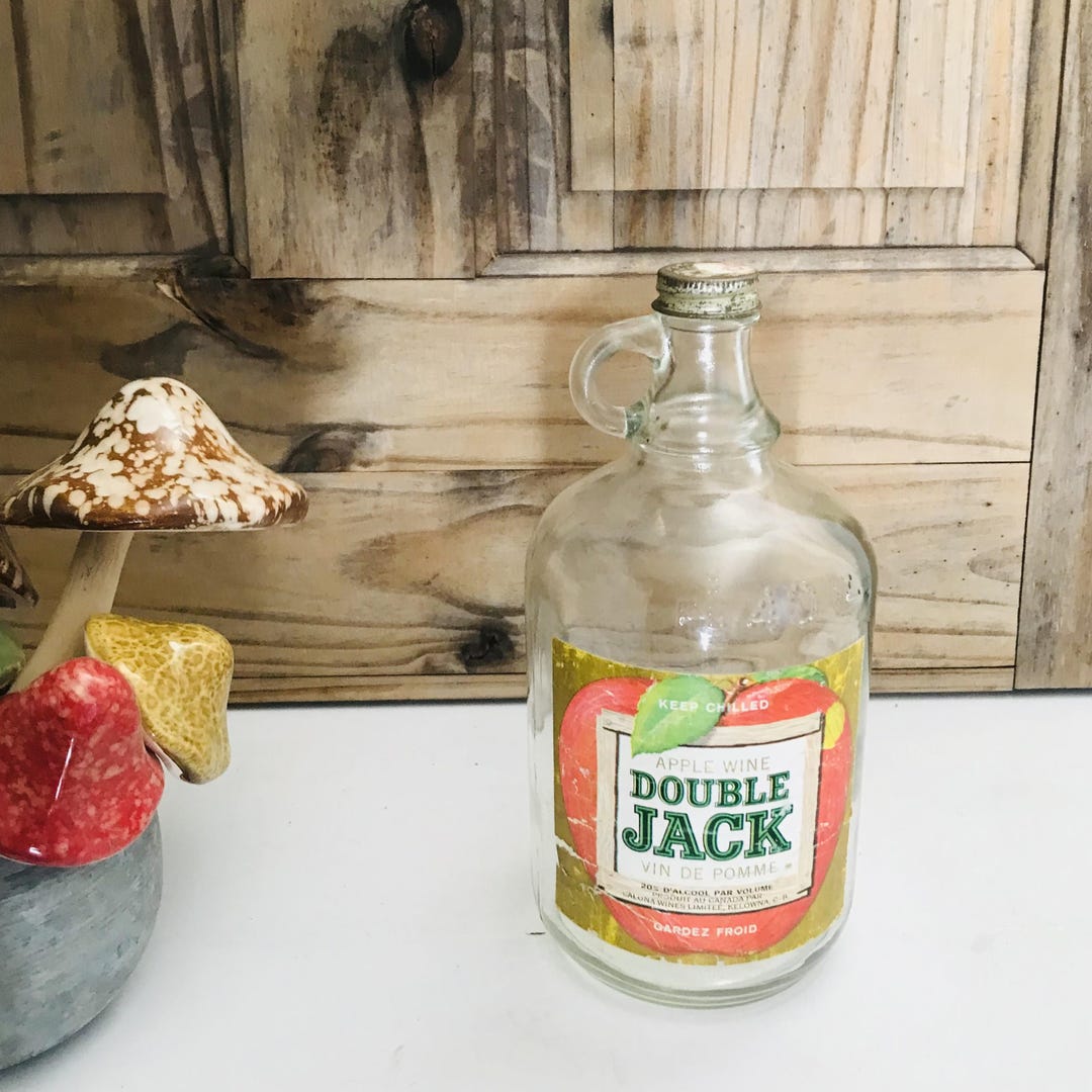 Rare Vintage Double Jack Apple Wine Bottle, 60's Bottle, Vintage Bottle ...