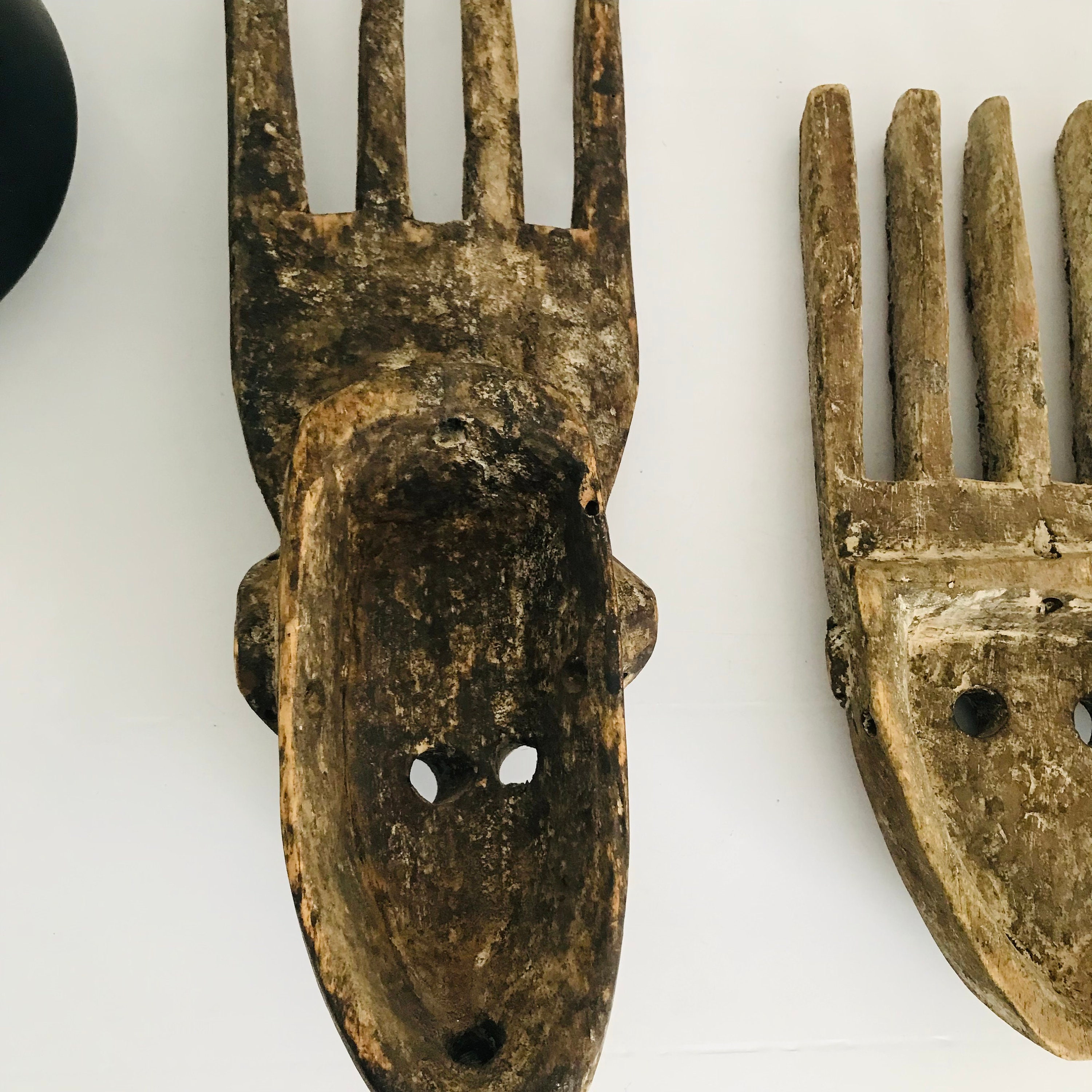 Vintage Set of Bamana, N'tomo Horned Mask, Mali, Rare Wood Bambara Mask ...