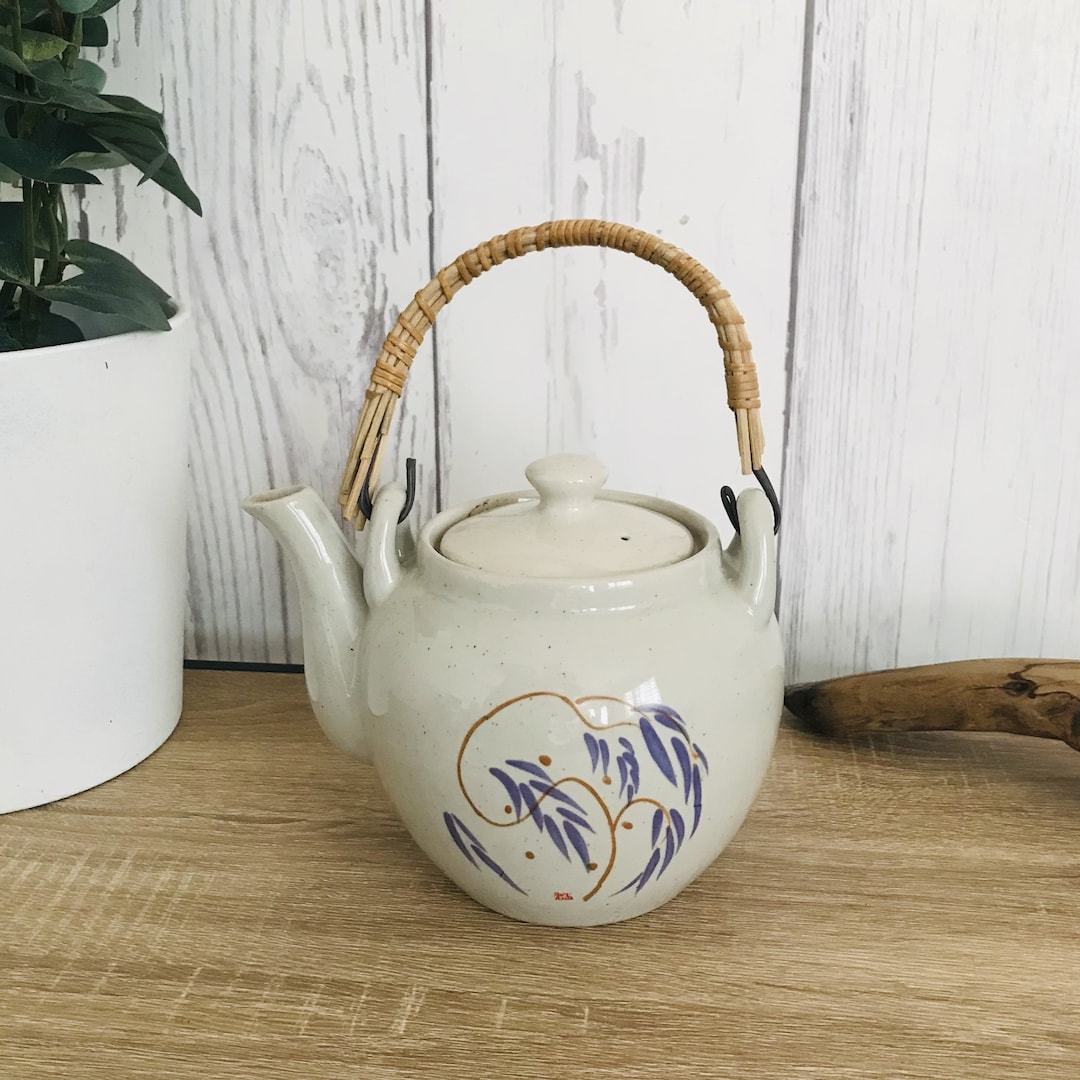 Vintage Chinese Bamboo Teapot, Vintage Pottery Ceramic Tea Kettle Pot ...