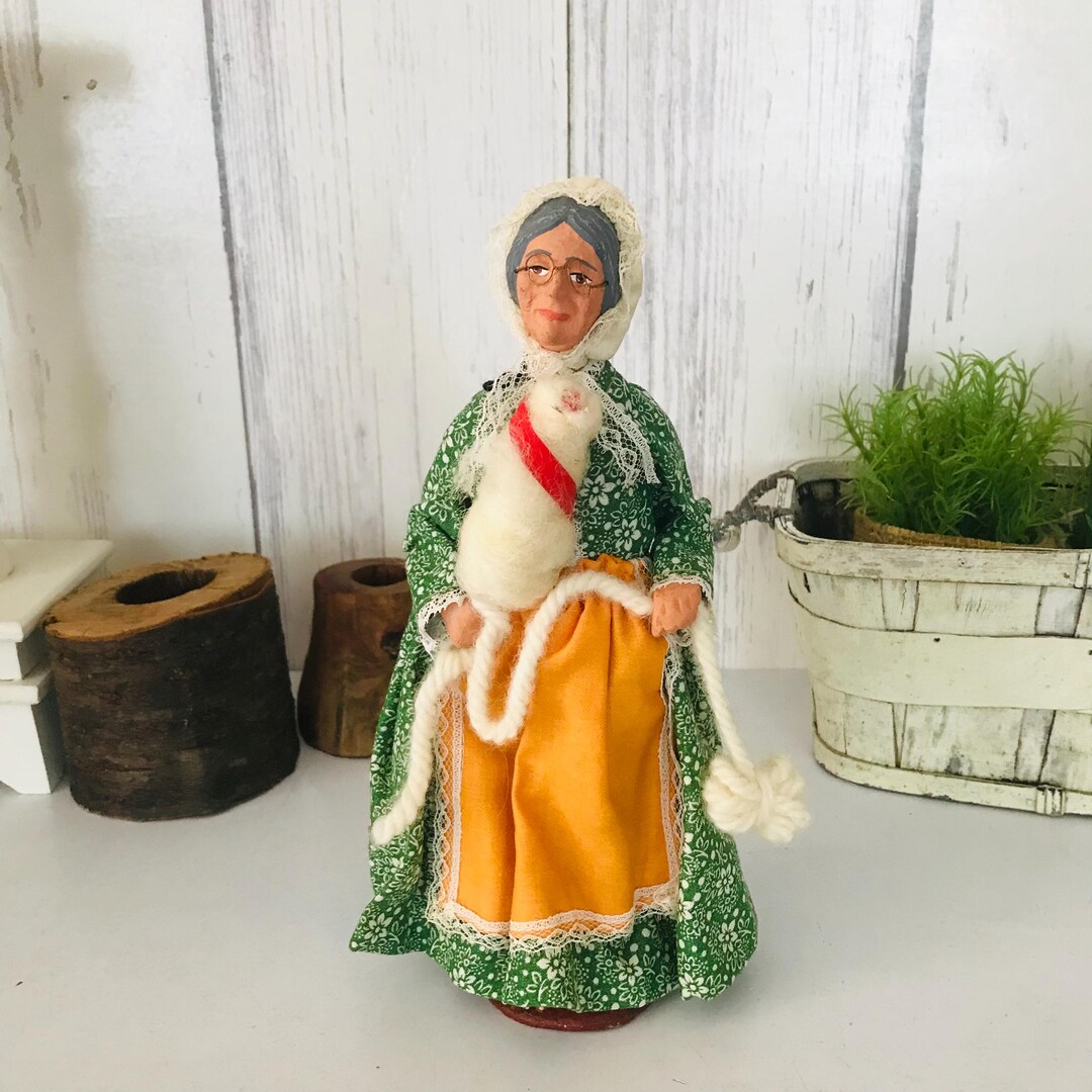Vintage French Santon De Provence, Handmade Ceramic Figurine, Woman ...