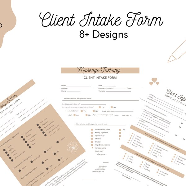 Client Intake Form Gym - Etsy