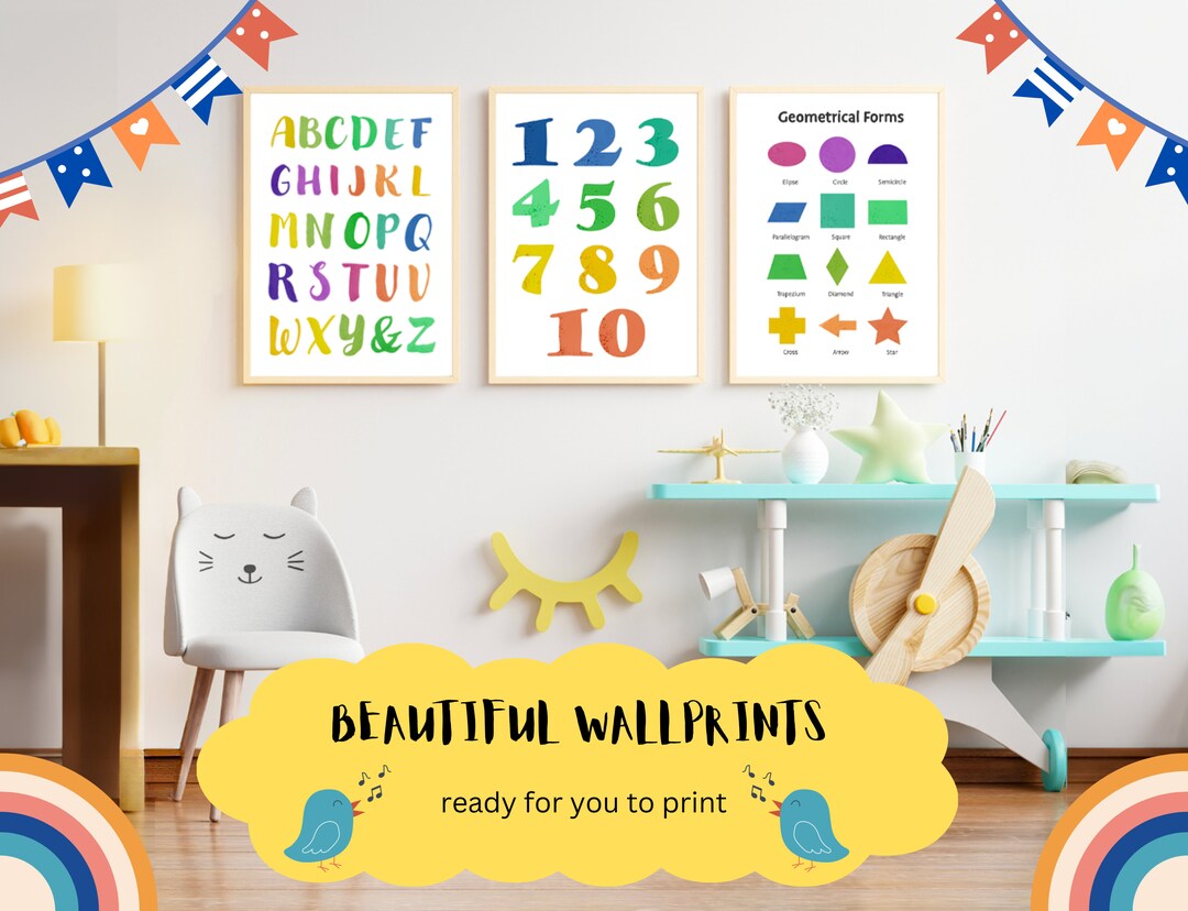 Beautiful Educational Posters Set Montessori Classroom - Etsy