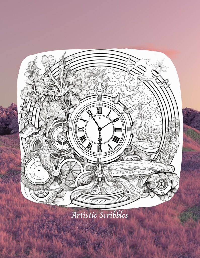 20 Mystical Clocks Coloring Pages | Magical | Fantasy | Adults + Kids ...