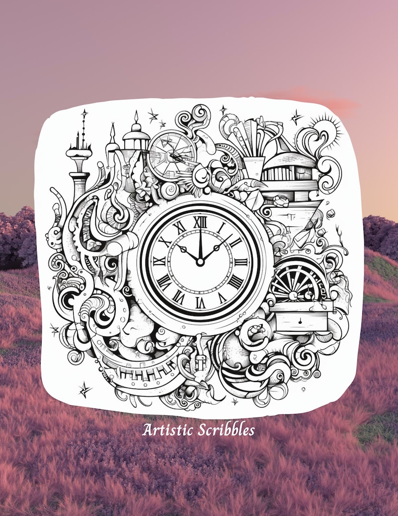 20 Mystical Clocks Coloring Pages | Magical | Fantasy | Adults + Kids ...