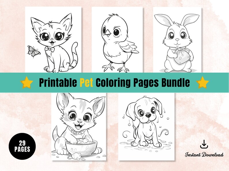 29 Printable Pet Coloring Pages, Coloring Book for Kids and Adults ...