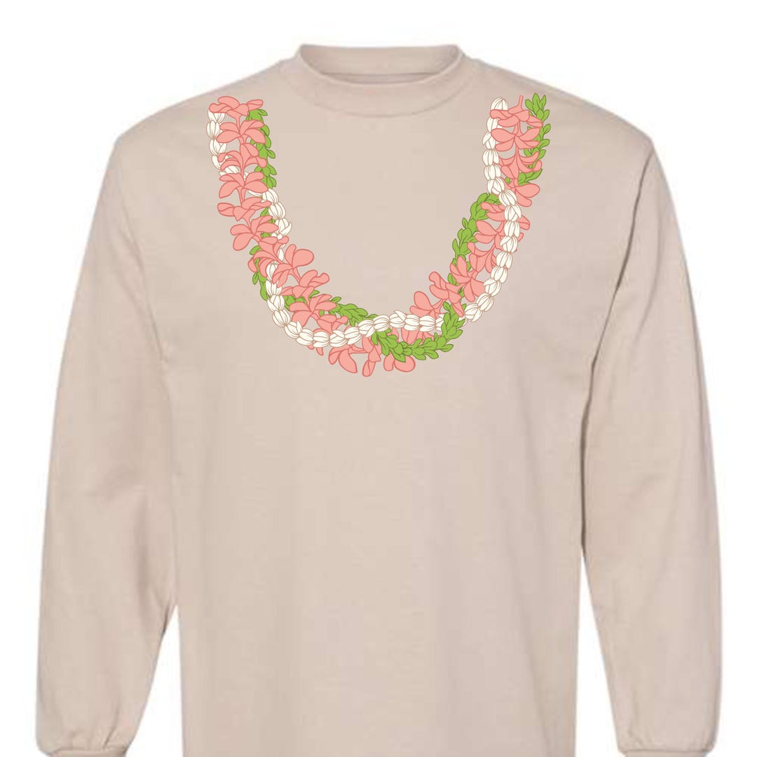 Long Sleeve PLUMERIA, PIKAKE, PAKALANA Floral Lei Dtf Print - Etsy
