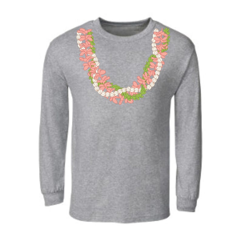 Long Sleeve PLUMERIA, PIKAKE, PAKALANA Floral Lei Dtf Print - Etsy