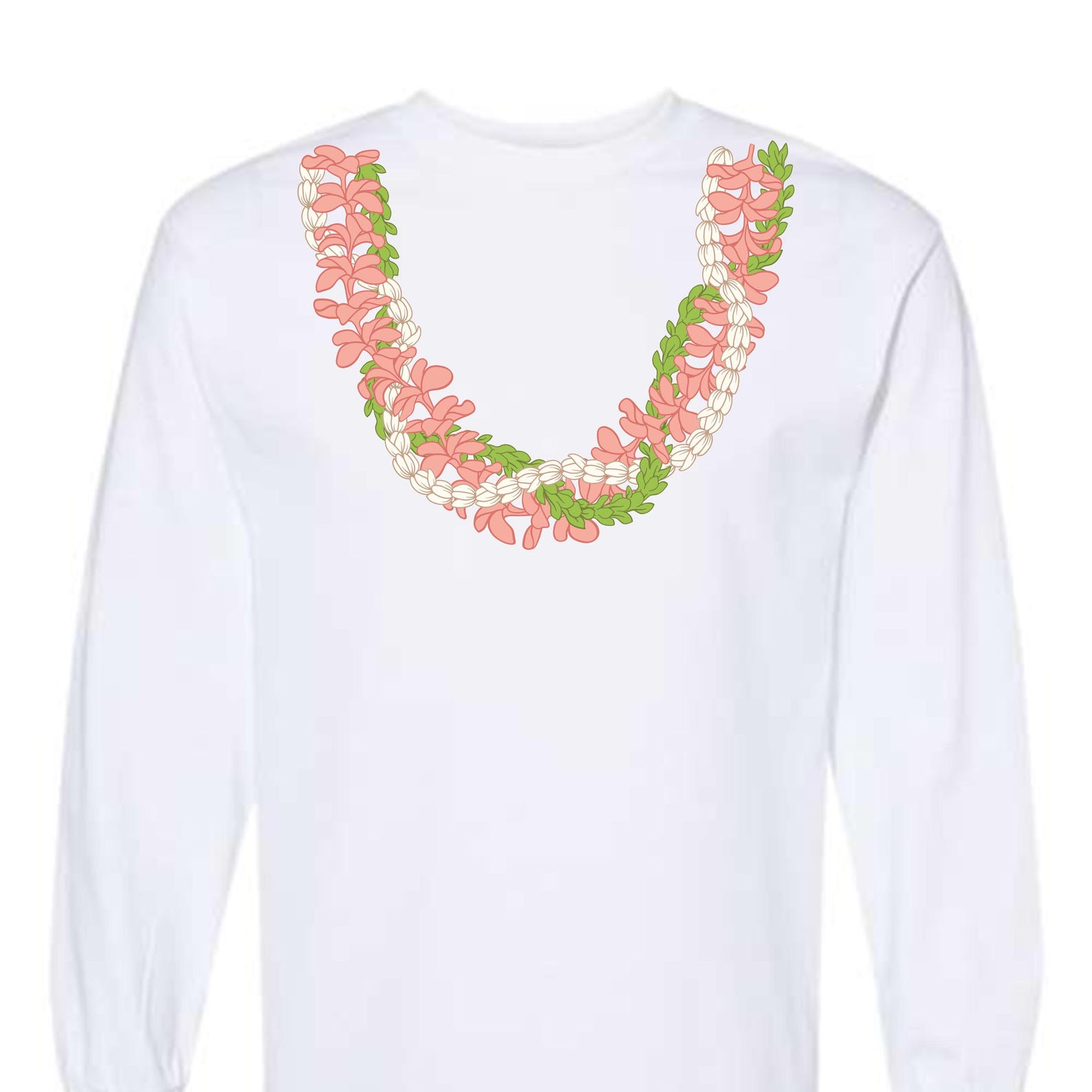 Long Sleeve PLUMERIA, PIKAKE, PAKALANA Floral Lei Dtf Print - Etsy