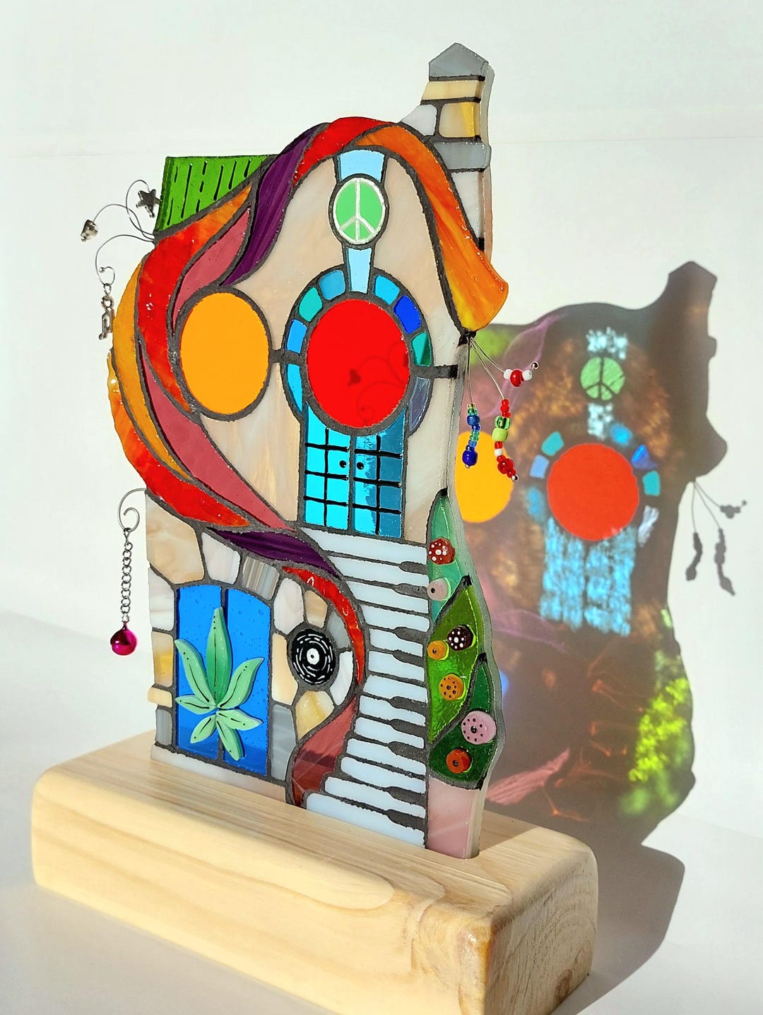 Janis Joplin Stained Glass House Suncatcher – Unique Handmade Mosaic ...
