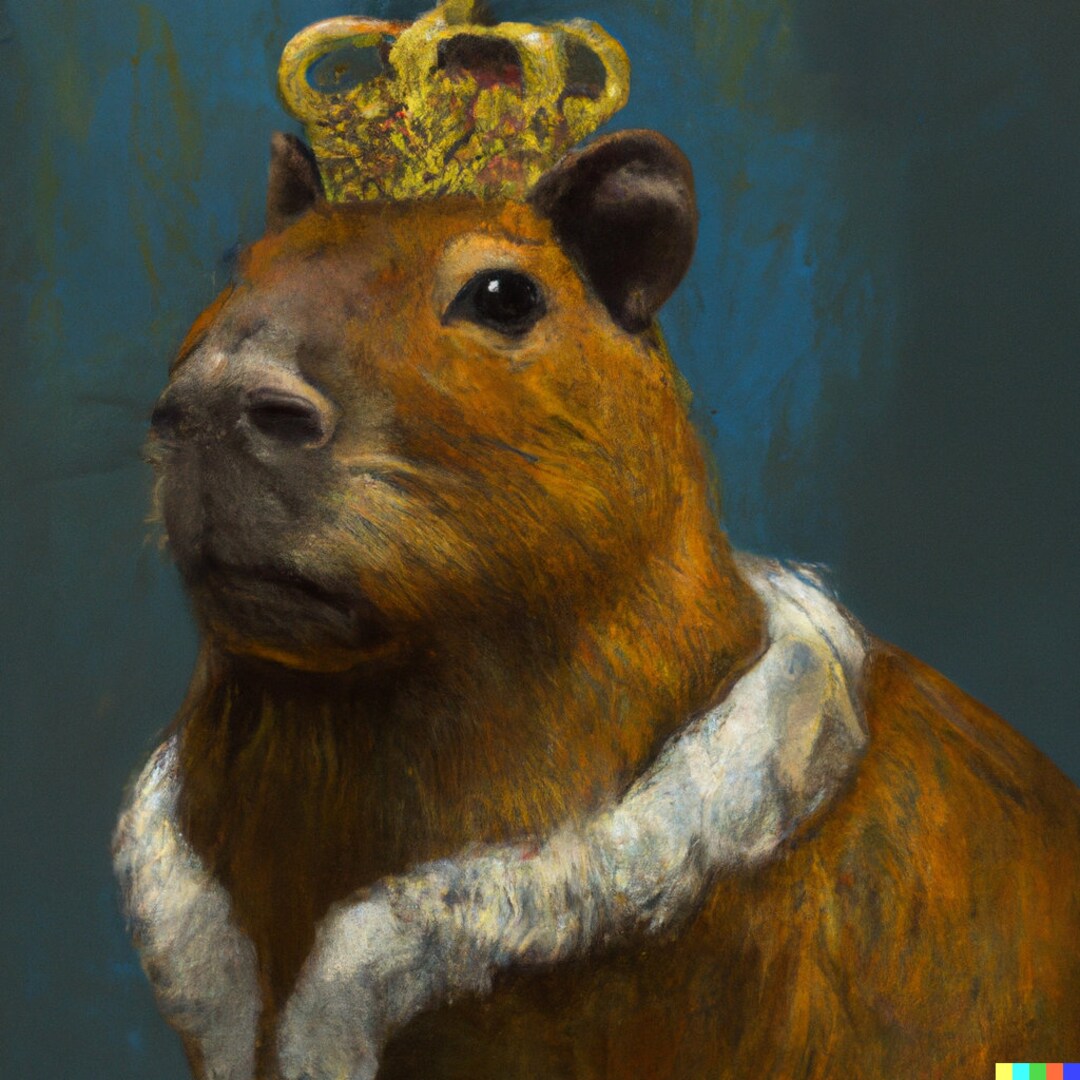 Oil Painting of Capybara Wearing Medieval Robes Digital Art - Etsy