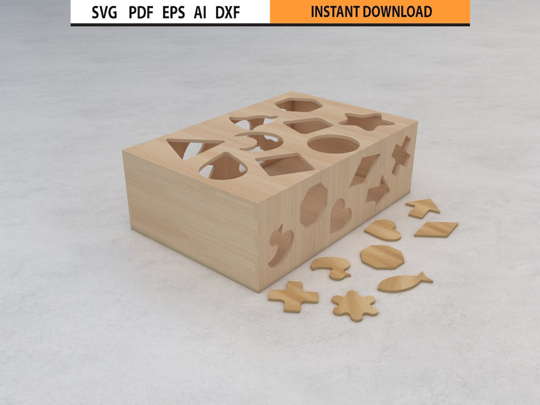 Laser Cut Children's Sorting Box SVG DXF | Montessori Toy Design ...