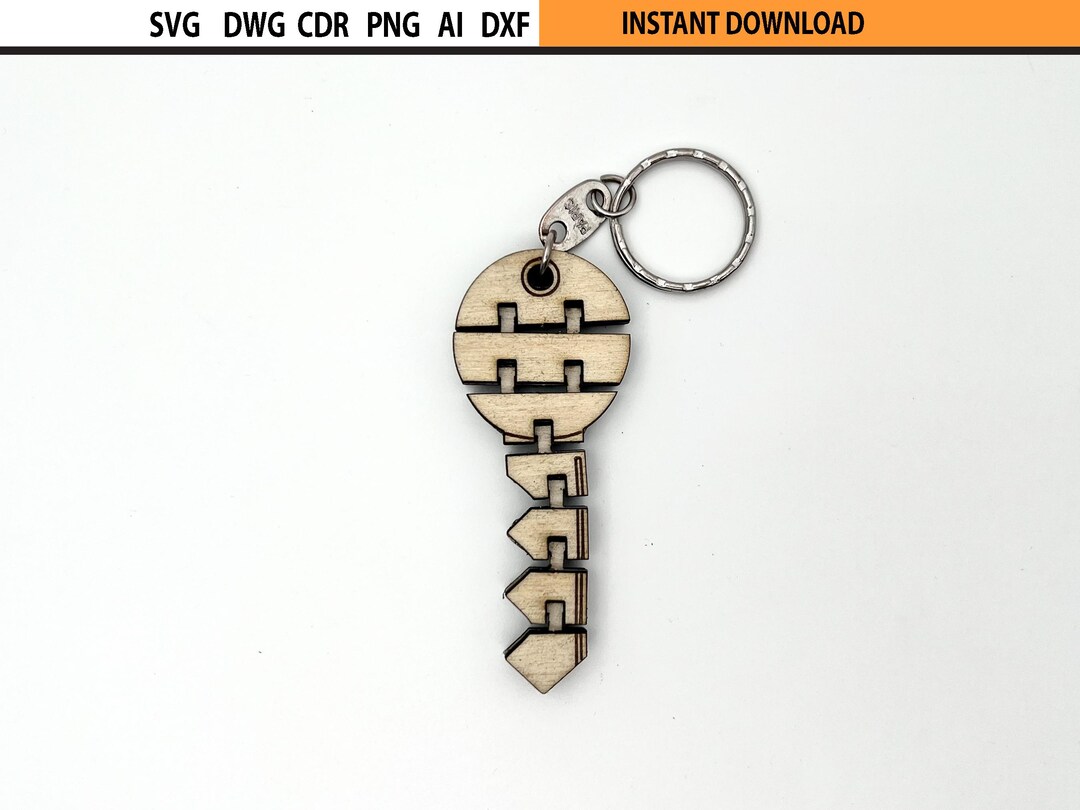 Laser Cut Flexi Key Keychain SVG, Wooden Fidget Toy (digital Download ...