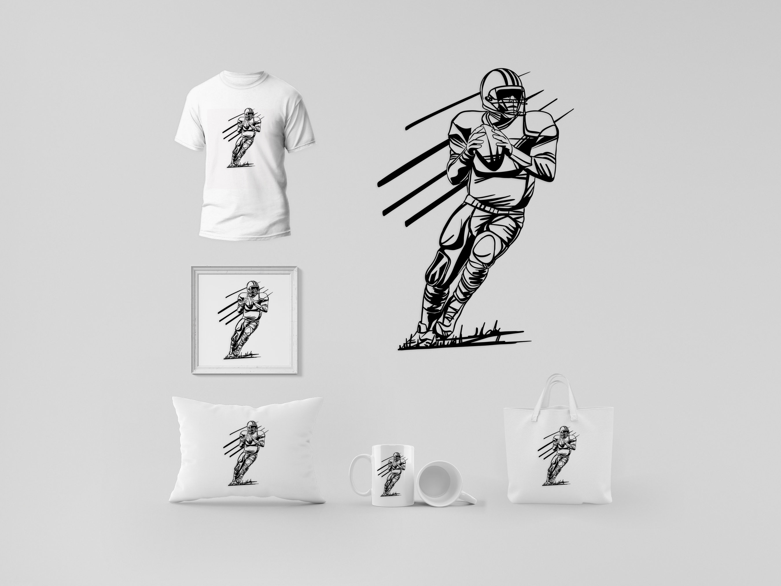 American Football Player Svg Football DXF Football PNG - Etsy