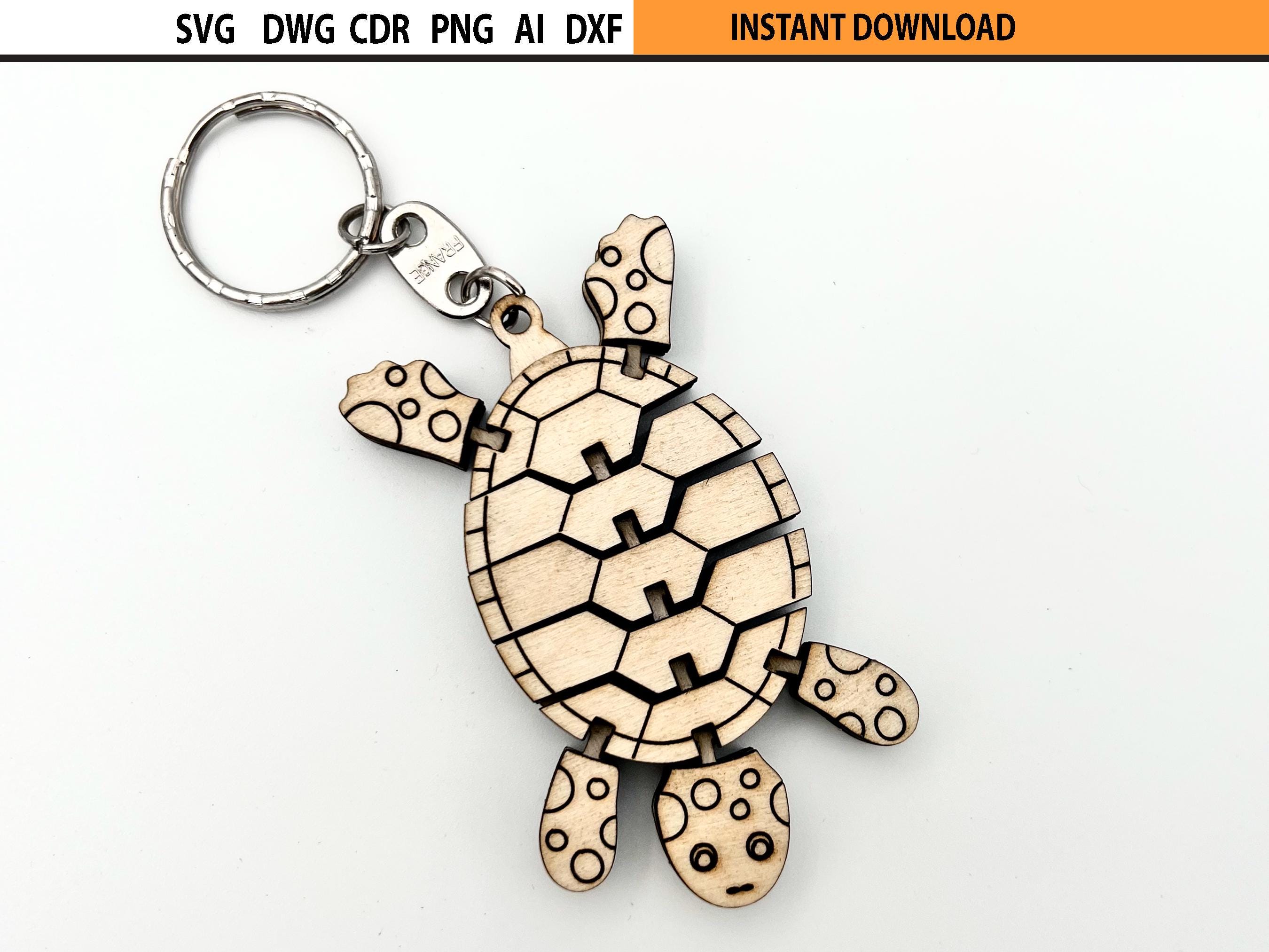 Laser Cut Flexible Turtle Keychain Design SVG, Movable Fidget Toy - Etsy