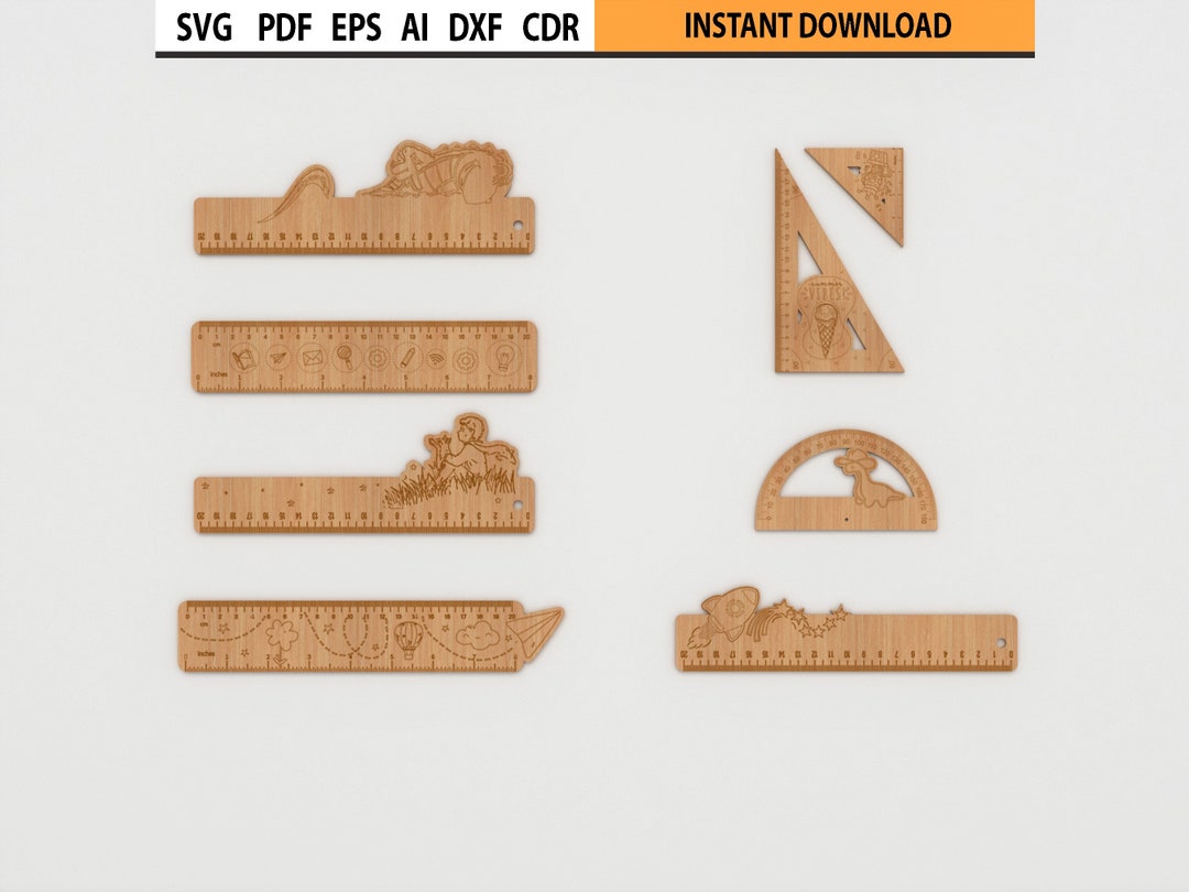 Ruler Design Bundle Centimeters and Inches , Ruler Set of 16 SVG DXF ...