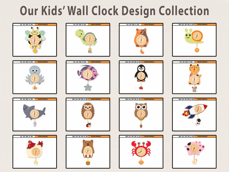 Laser Cut Penguin Clock SVG | Kids Animal Clock With Pendulum (digital ...