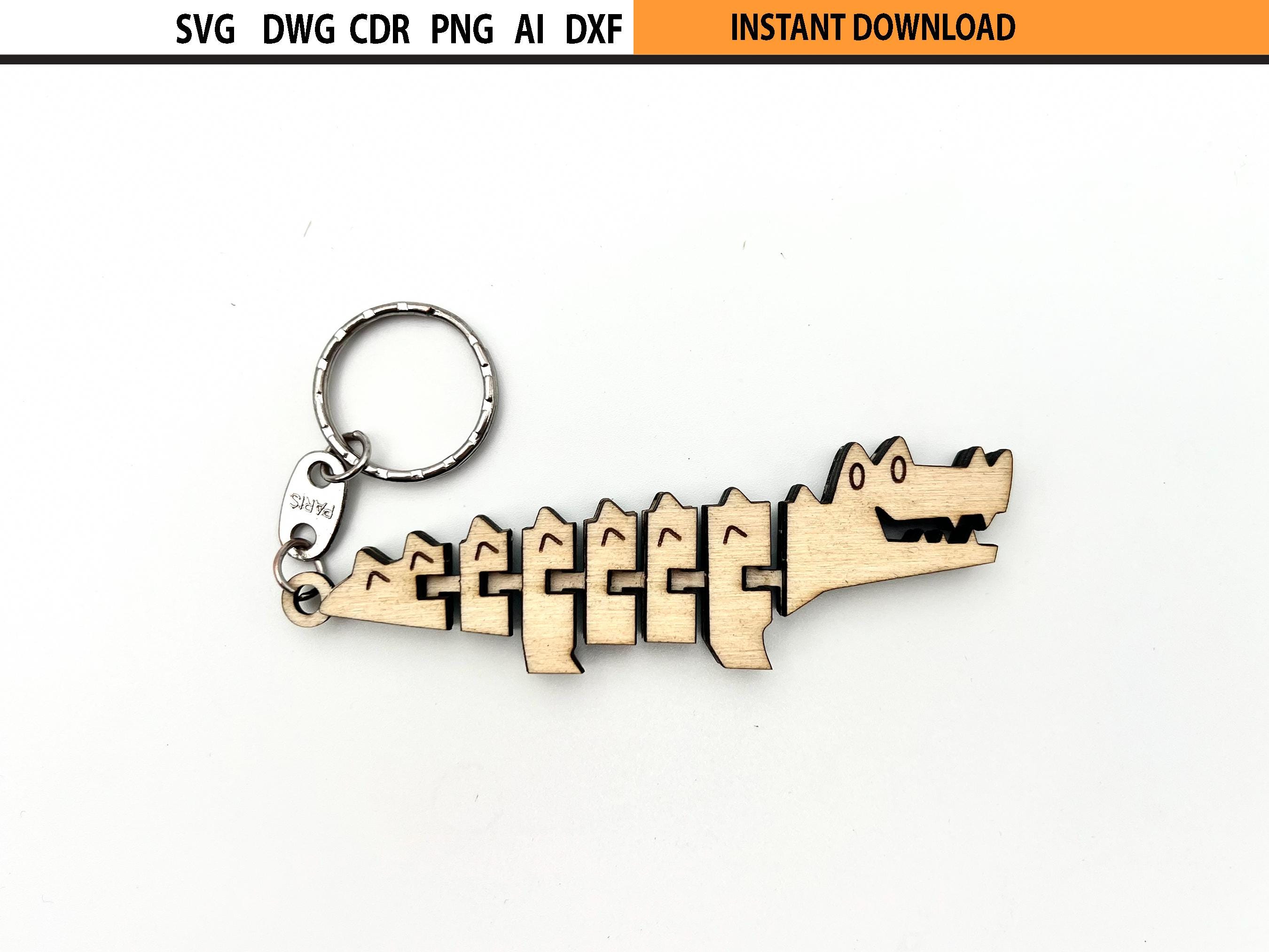 Laser Cut Alligator Keychain Design SVG, Wooden Fidget Toy - Etsy