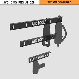 Air Tool Holder Cut Files DXF, Wall Mount Air Tool Hanger DXF Files for ...