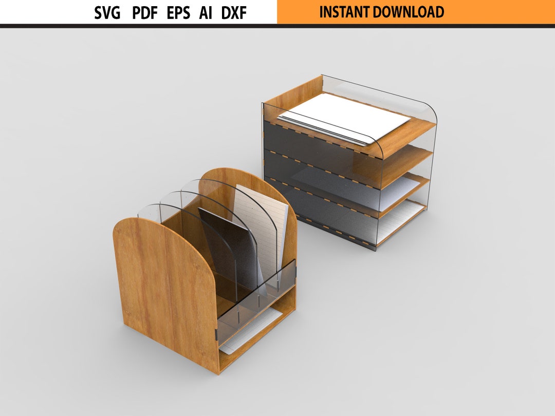 Laser Cut Desk Organizer Design File SVG 2 Set Bundle | Laser Cut Paper ...