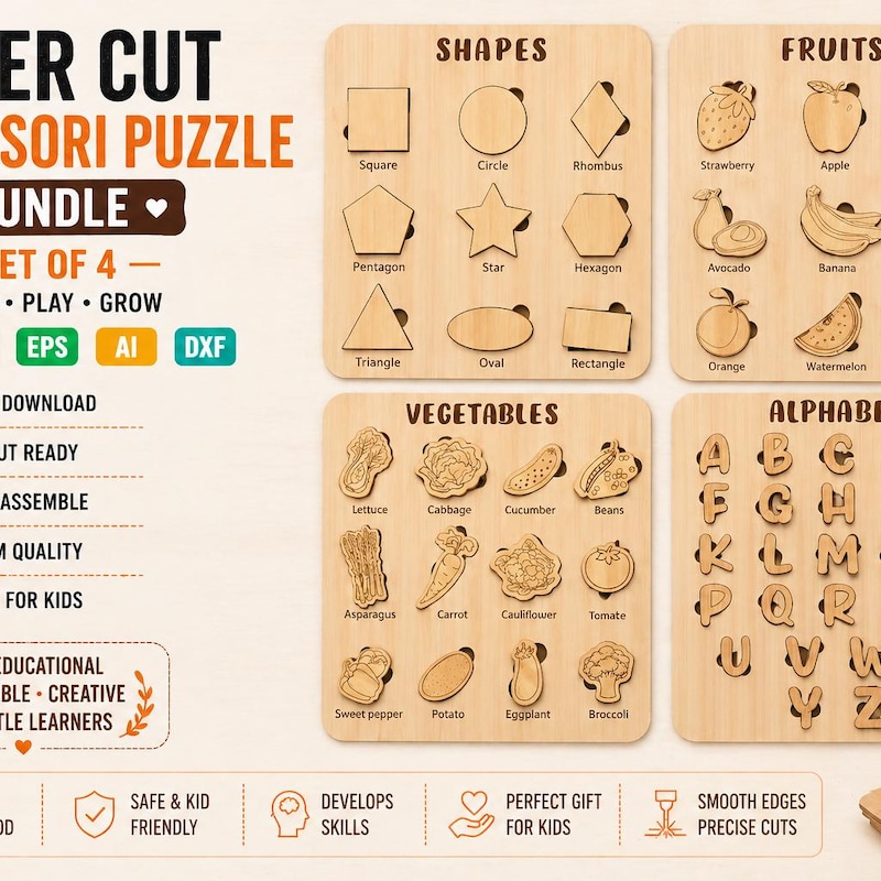 Vegetables Puzzle Pattern - Etsy