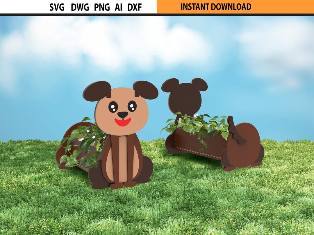 Laser Cut Baby Mouse Planter, Cute Animal Planter, Garden Ornament ...