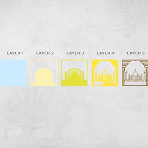 3D SVG Taj Mahal Layered Shadow Box DXF Mandala, Taj Mahal Laser Cut ...