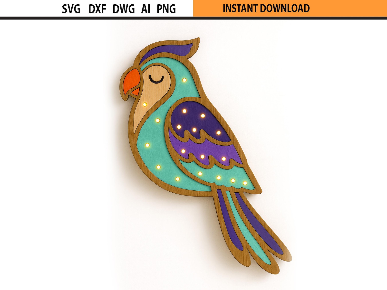 Laser Cut Night Light SVG 8 Design Animal Bundle Multilayer Kids Room ...