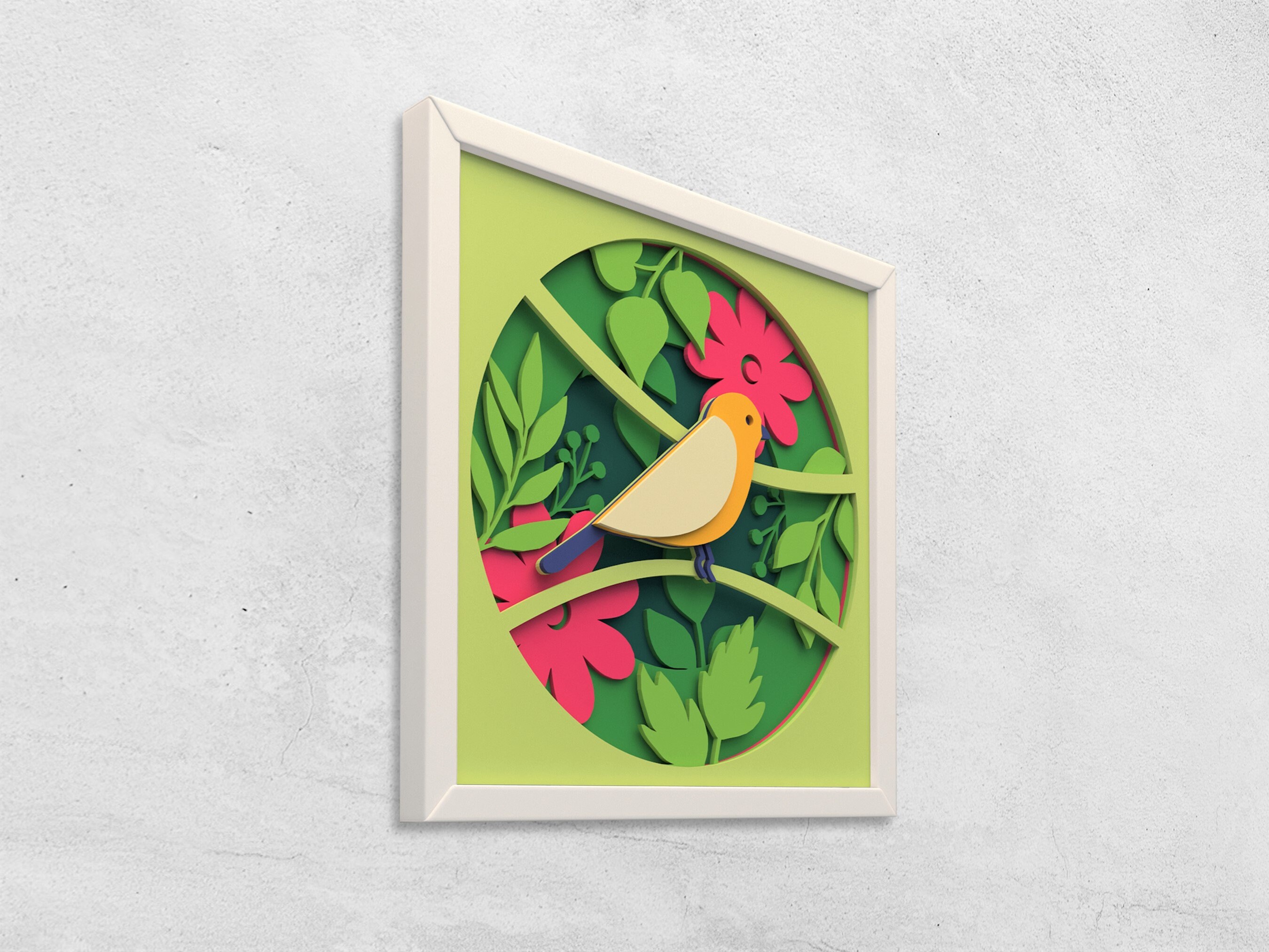 Bird on Tree Multilayer Shadow Box SVG Multilayer Mandala Wall Art Birt ...