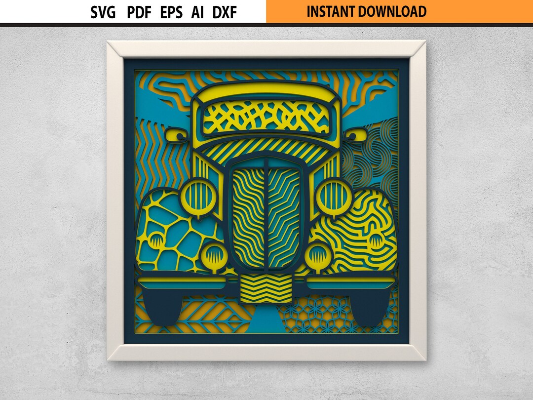 VW Beetle 3D Mandala SVG, Classic Car Laser Cut File - Etsy