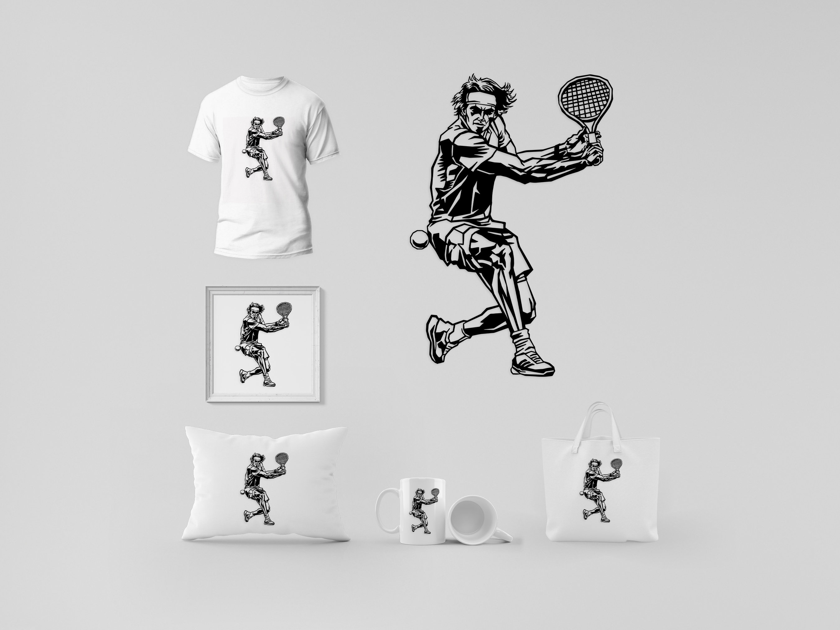 Tennis Player Man SVG PNG DXF Cricut Laser Cut Wall Art - Etsy