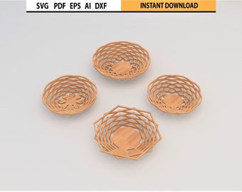 Fruit Bowl Laser Cut Plywood SVG DXF - Etsy