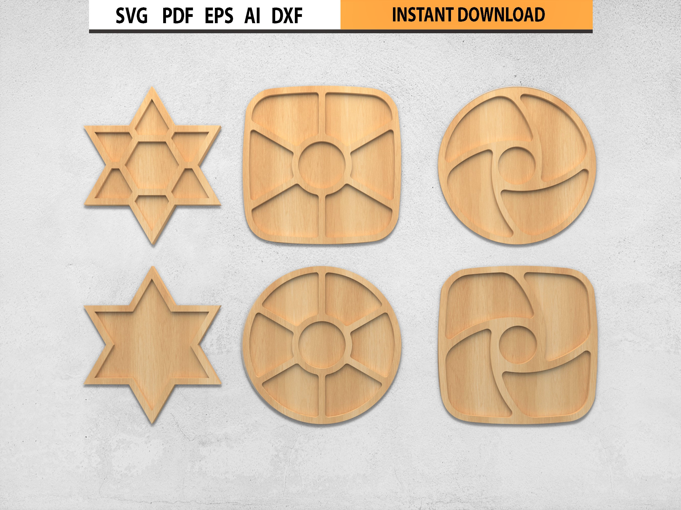 Serving Tray Bundle 18 Design Cut Files SVG DXF Instant Download Bundle ...