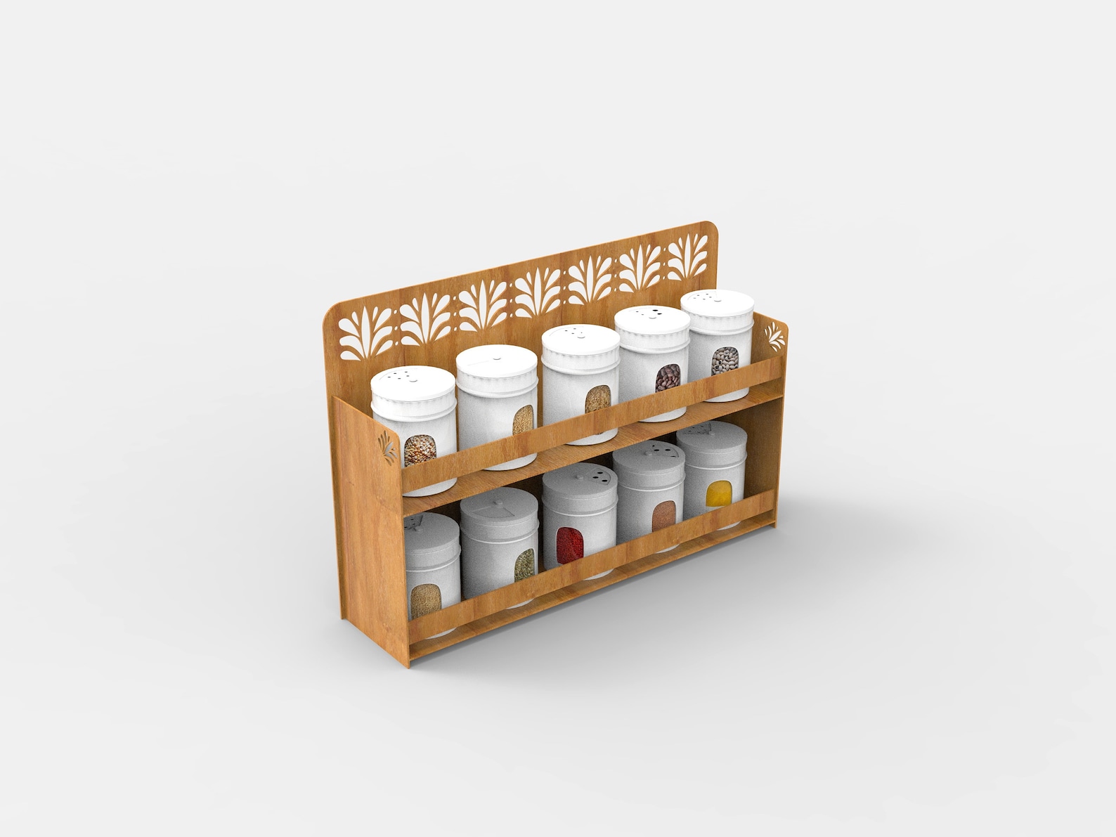 Laser Cut Spice Rack SVG Bundle – Wooden Kitchen Organizer (digital ...