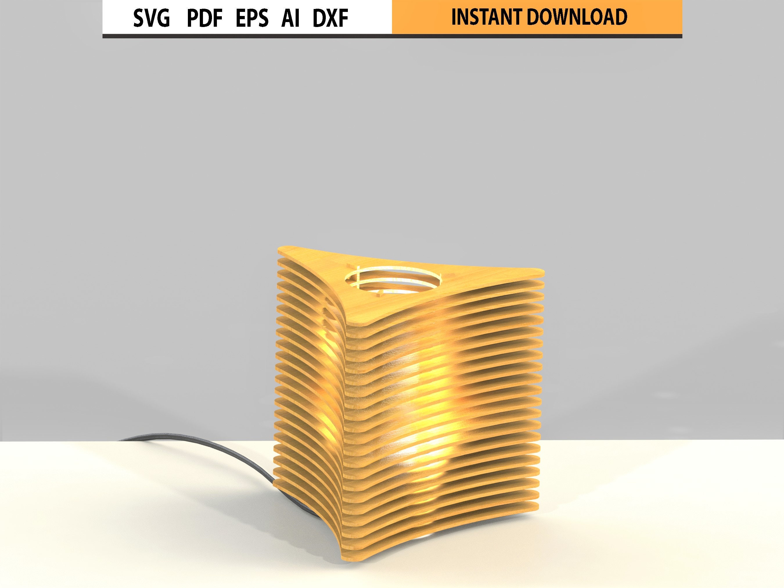 Laser Cut Table Lamp Design Svg, Modern Lampshade Design Cut File SVG ...
