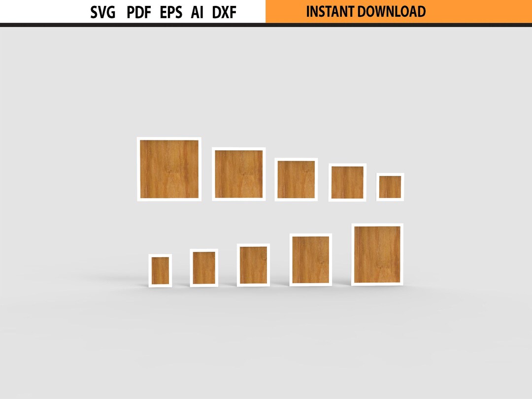 Picture Frame Laser Cut SVG DXF Bundle Set of 10 Design Template ...