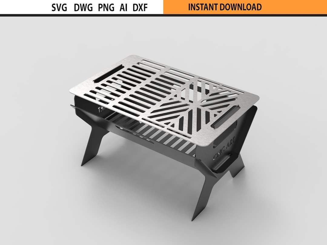Laser Cut Grill Fire Pit Design, Foldable BBQ, CNC DXF File - Etsy