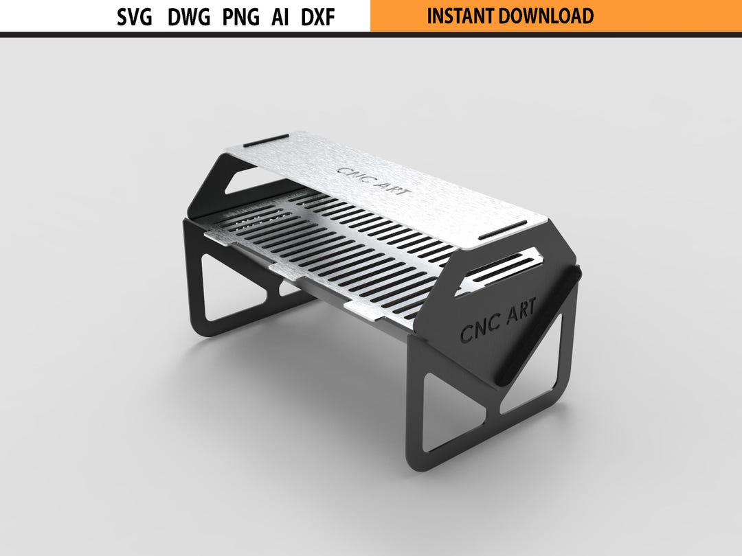 Laser Cut Grill Fire Pit Design Dxf File, Portable Foldable Grill ...