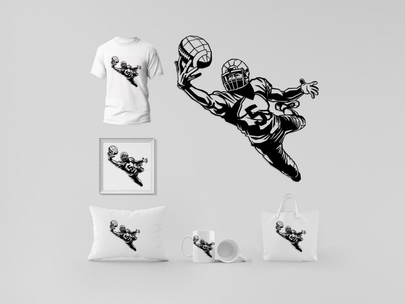 American Football Player Svg Football DXF Football PNG - Etsy