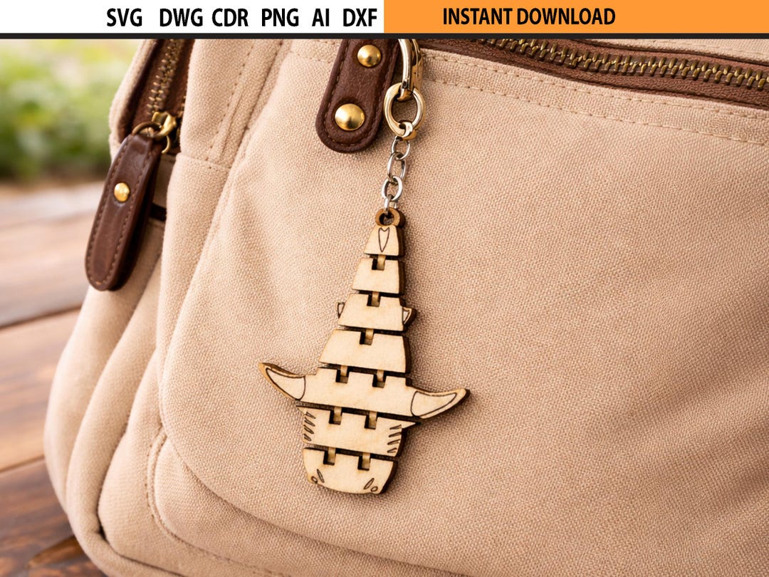 Laser Cut Flexible Keychain SVG Whale Shark Design, Movable Wooden ...