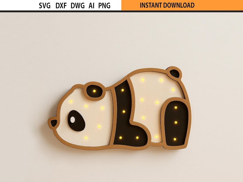 Laser Cut Night Light SVG 8 Design Animal Bundle Multilayer Kids Room ...