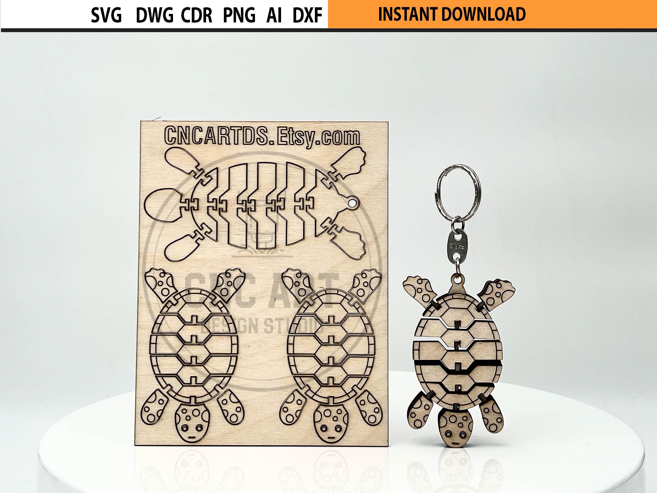 Laser Cut Flexible Turtle Keychain Design SVG, Movable Fidget Toy - Etsy