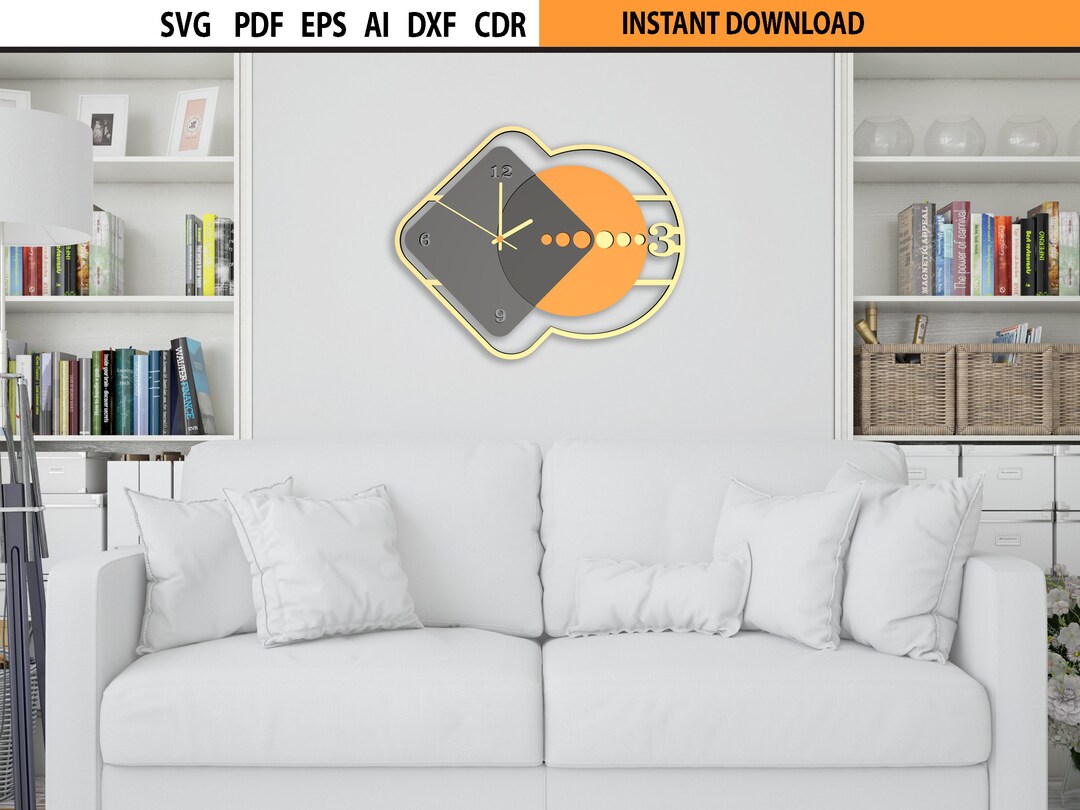 Laser Cut Wall Clock Svg File Design Glowforge Wall Clock Svg Laser Cut ...