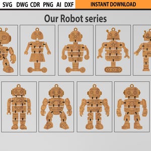 Laser Cut Robot Keychain, Robot Bag Charm Design, Flexible Keyring ...