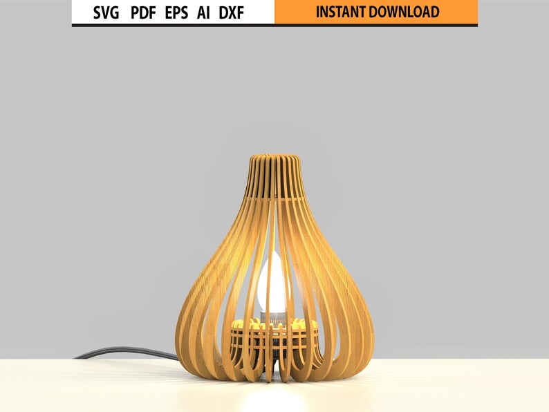 Laser Cut Table Lamp SVG | Modern Lampshade Design Lighting Template ...