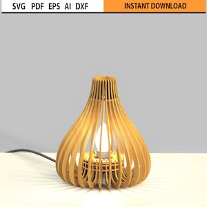 Laser Cut Table Lamp SVG | Modern Lampshade Design Lighting Template ...