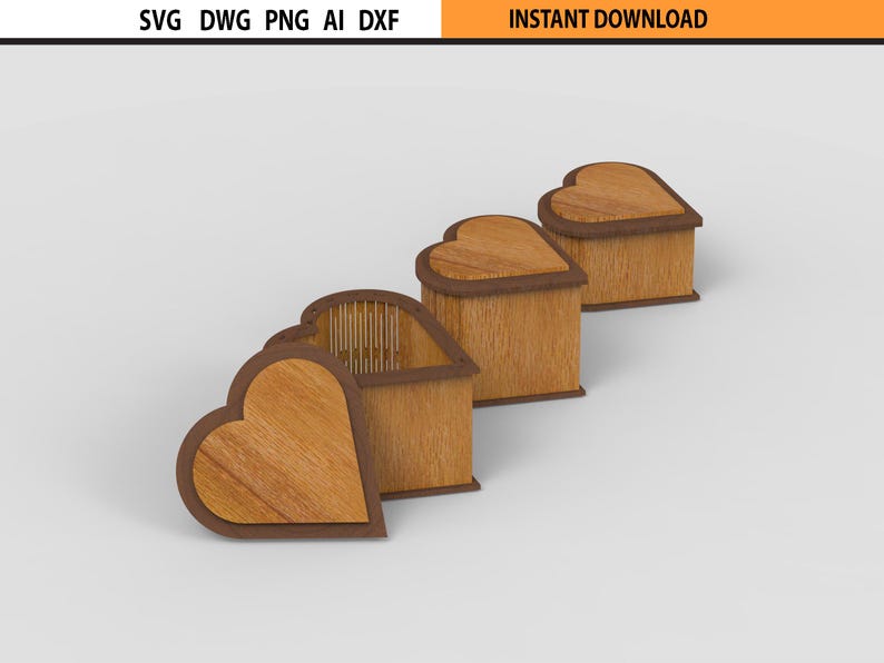 Heart Box SVG Bundle for Laser Cut Gift Boxes in 3 Sizes - Etsy