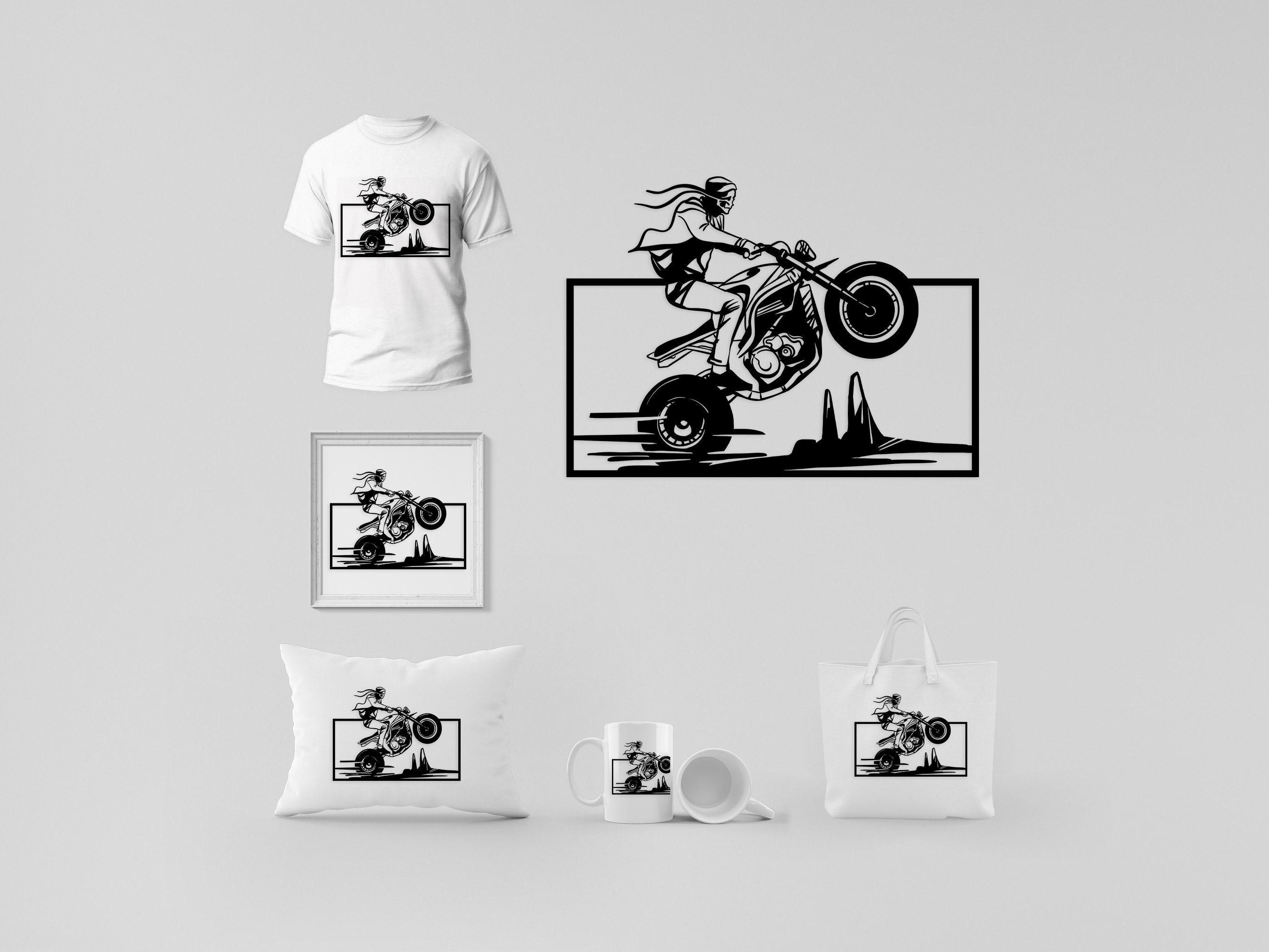 Motorcycle Wheelie Vector Art SVG PNG DXF Digital Download - Etsy UK
