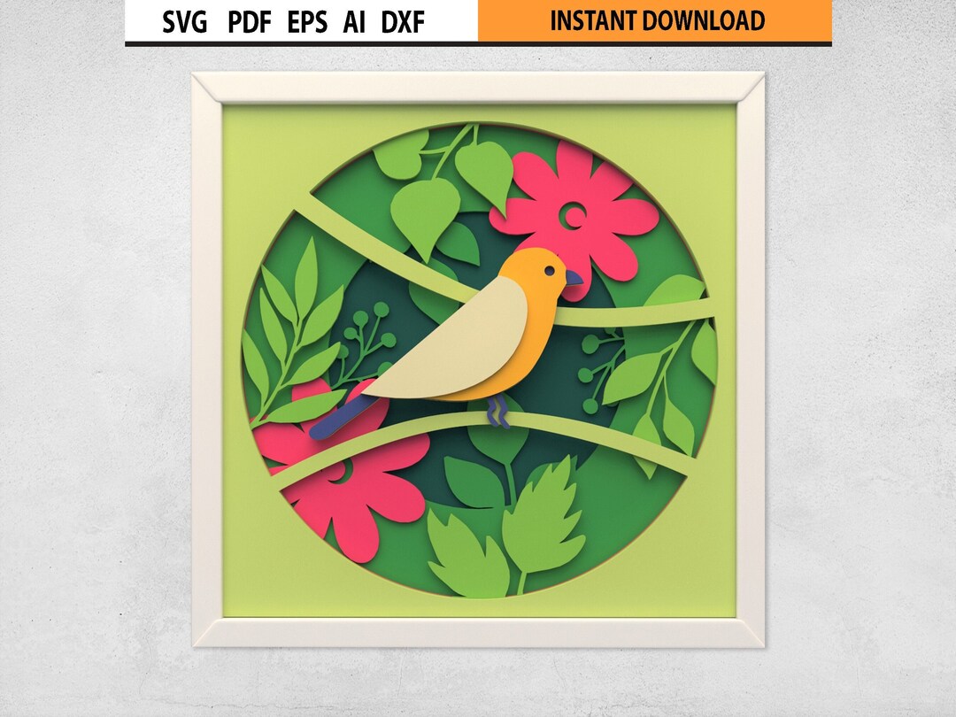 Bird on Tree Multilayer Shadow Box SVG | Multilayer Mandala Wall Art ...